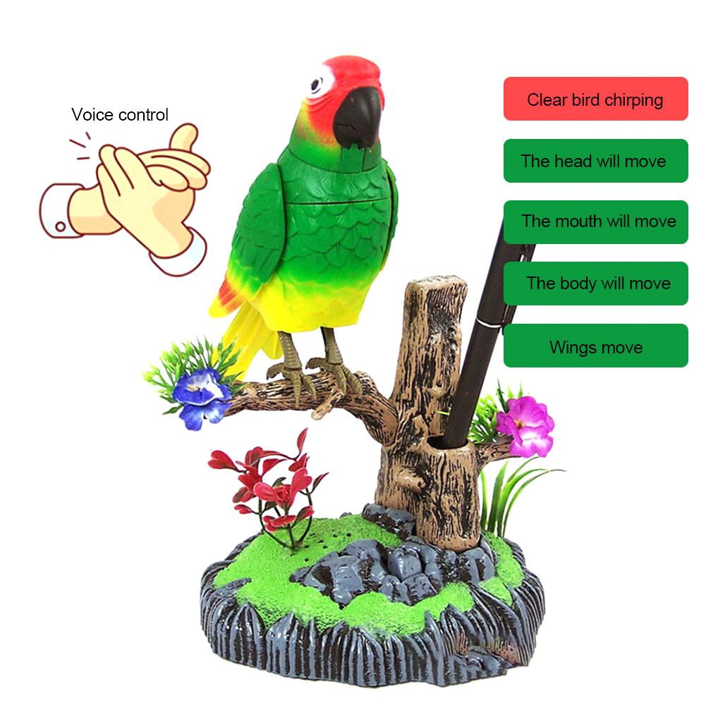 Electric Birds Voice Control Talking Parrots Office Gift Operated ...