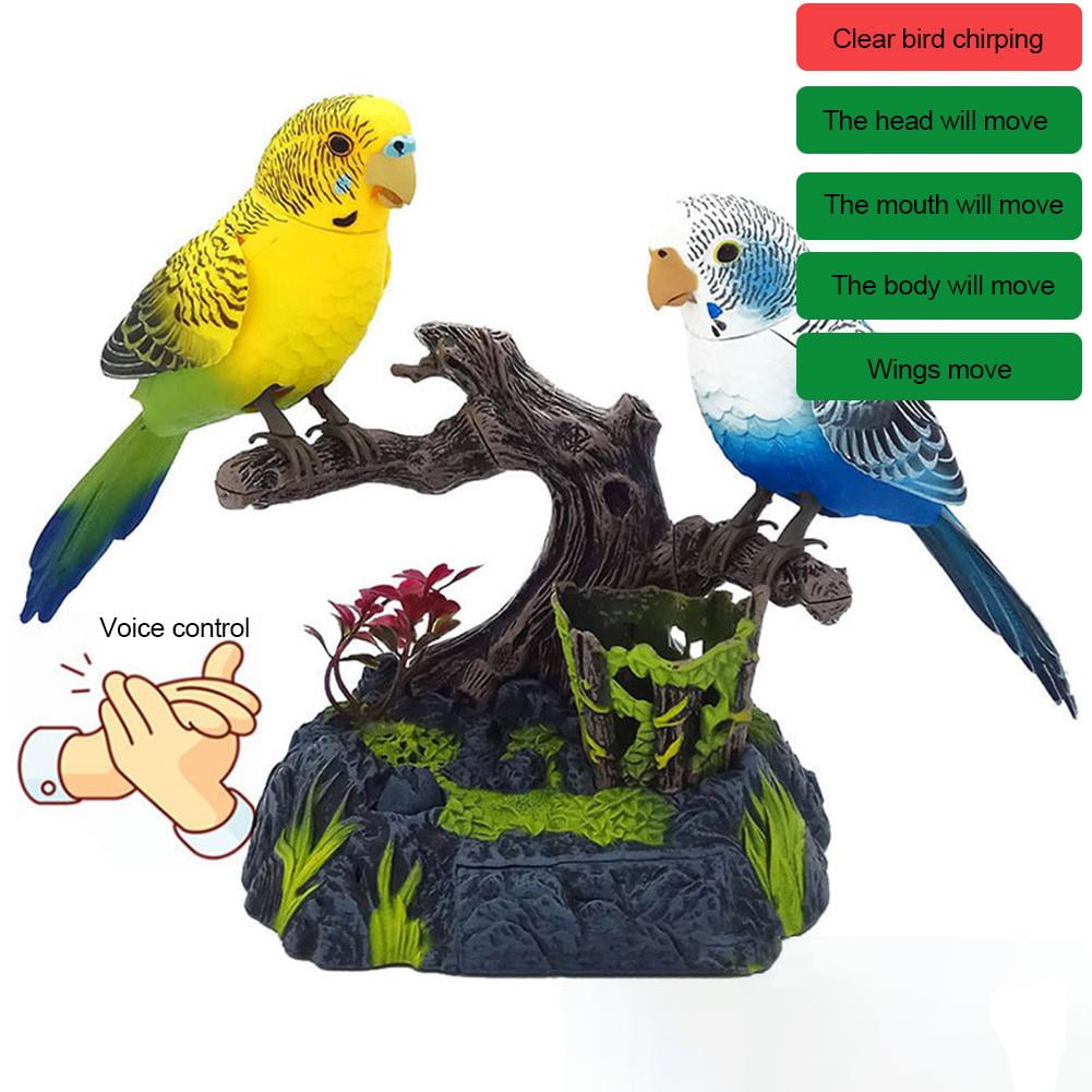 Electric Birds Voice Control Talking Parrots Office GiftBatteryOperated ...