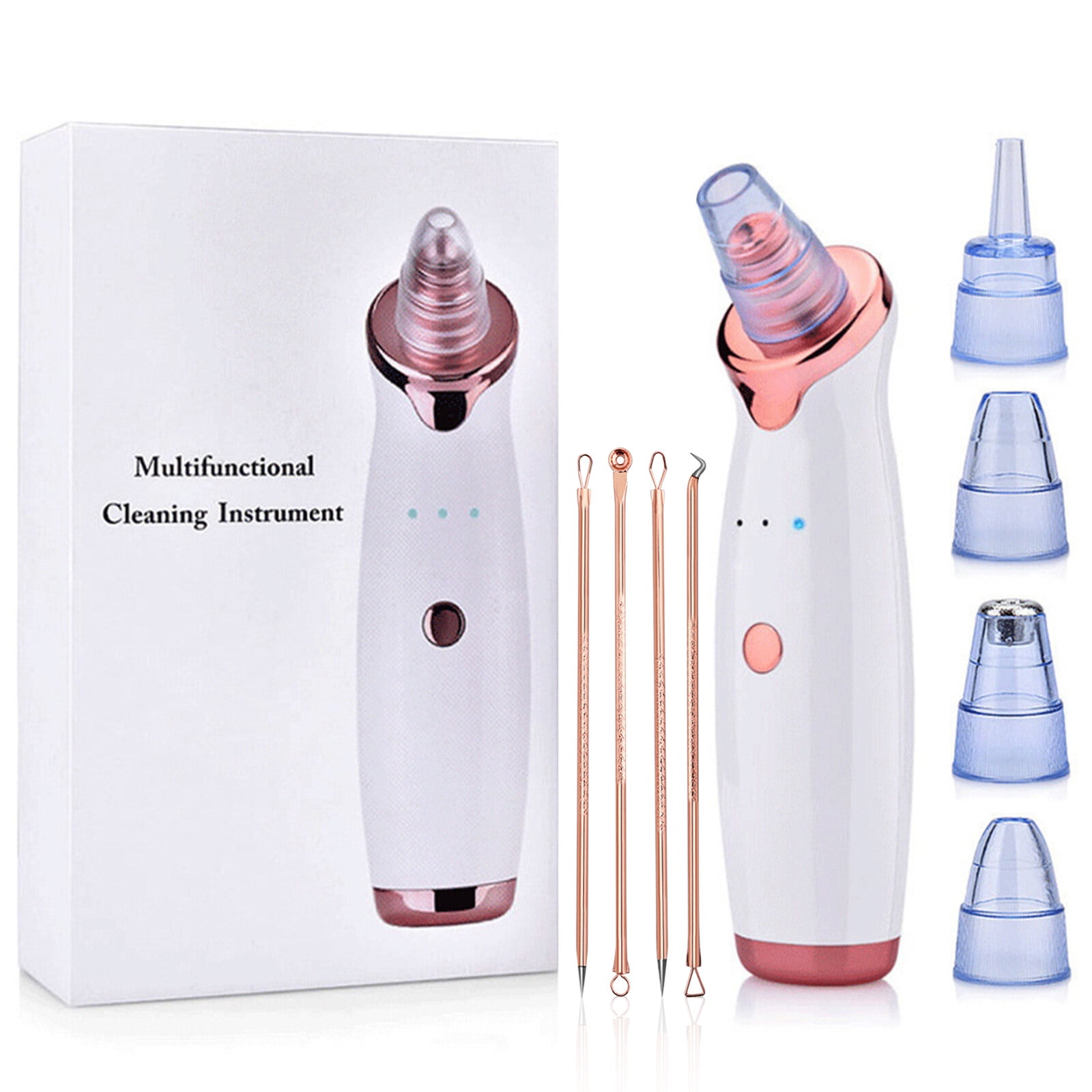 Electric Blackhead Suction Device with 4 in 1 Pimple Zit Comedone ...