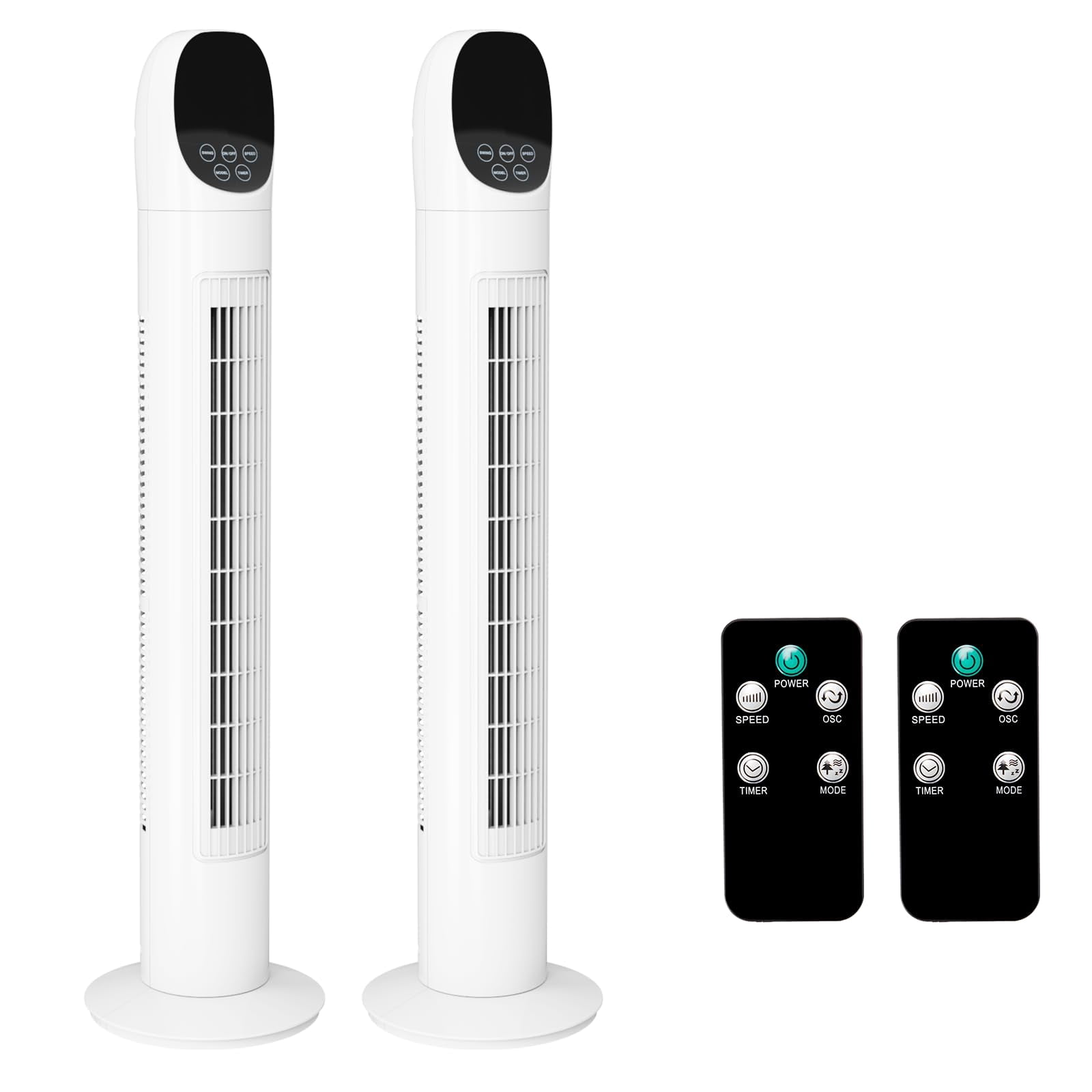 Electric Bladeless Floor Fan 34 Inch with Remote Digital Display, 3 ...