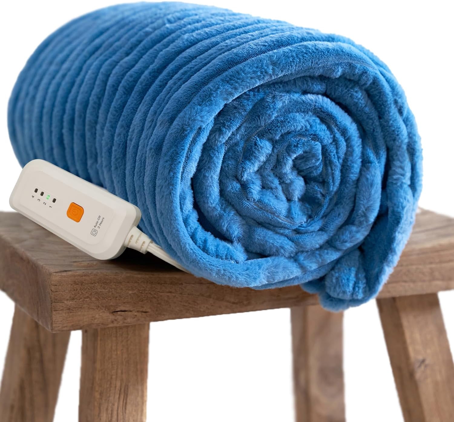 Electric Blanket Heated Throw 50''X60''- Ribbed Faux Fur Heated Blanket ...