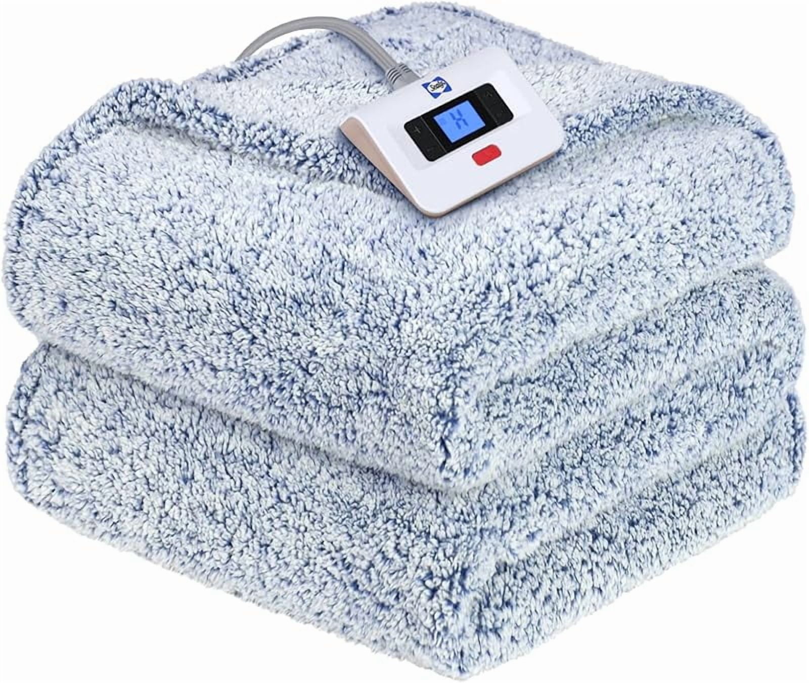 Electric Blanket Heated Throw 50"x60" Soft Double Sherpa Super Cozy ...