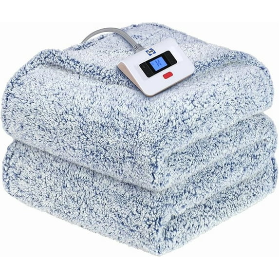 Electric Blanket Heated Throw 50"x60" Soft Double Sherpa Super Cozy ...