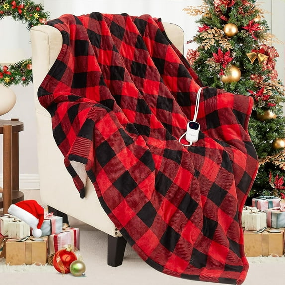 Electric Blanket Heated Throw - 50“x60“ Ultra Soft Cozy Flannel Heating ...