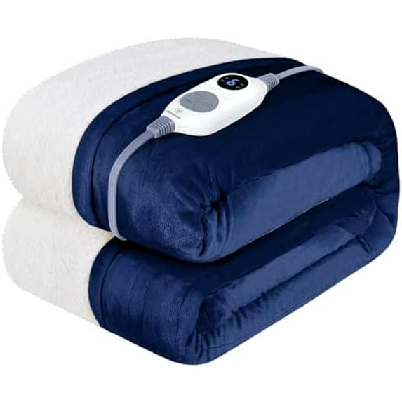 Electric Blanket Heated Throw | 6 Heating Levels & 4 Hours Auto Off ...