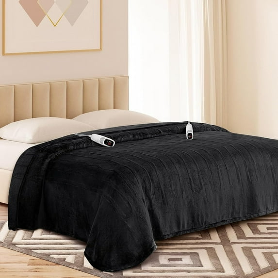 Electric Blanket King with Dual Control-100 x90 Soft Flannel Heating ...