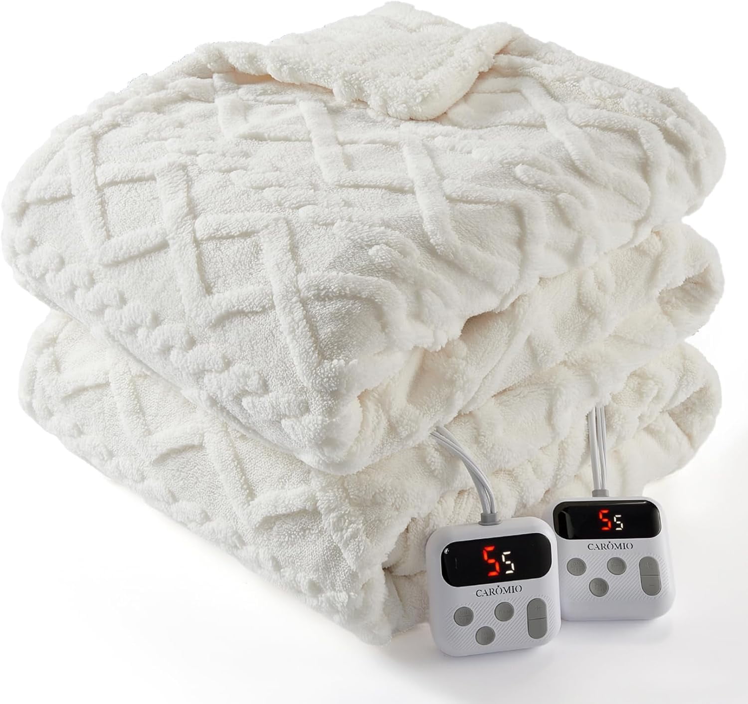 Electric Blanket King Size Dual Control - Thick Tufted Sherpa Heated ...