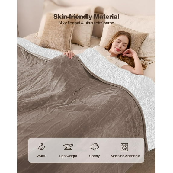 Electric Blanket King- Soft Heating Blanket, Dual Control & 9 Heat ...