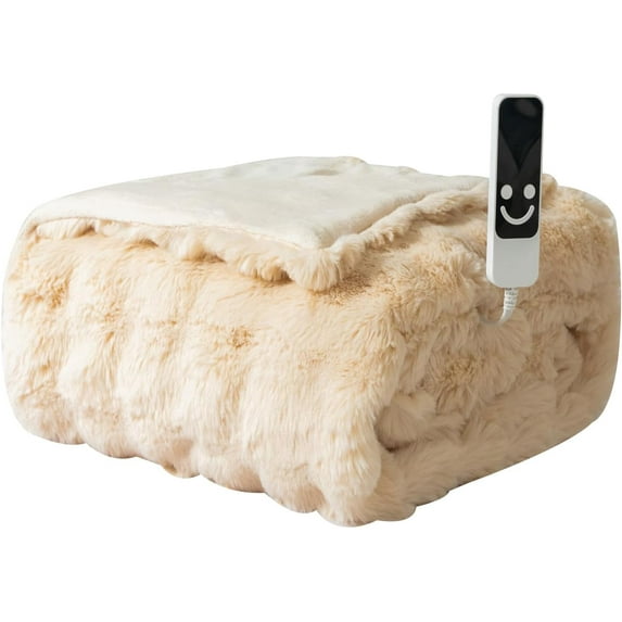 Electric Blanket with Temperature and Time Control,1-12 Hour Auto-off ...