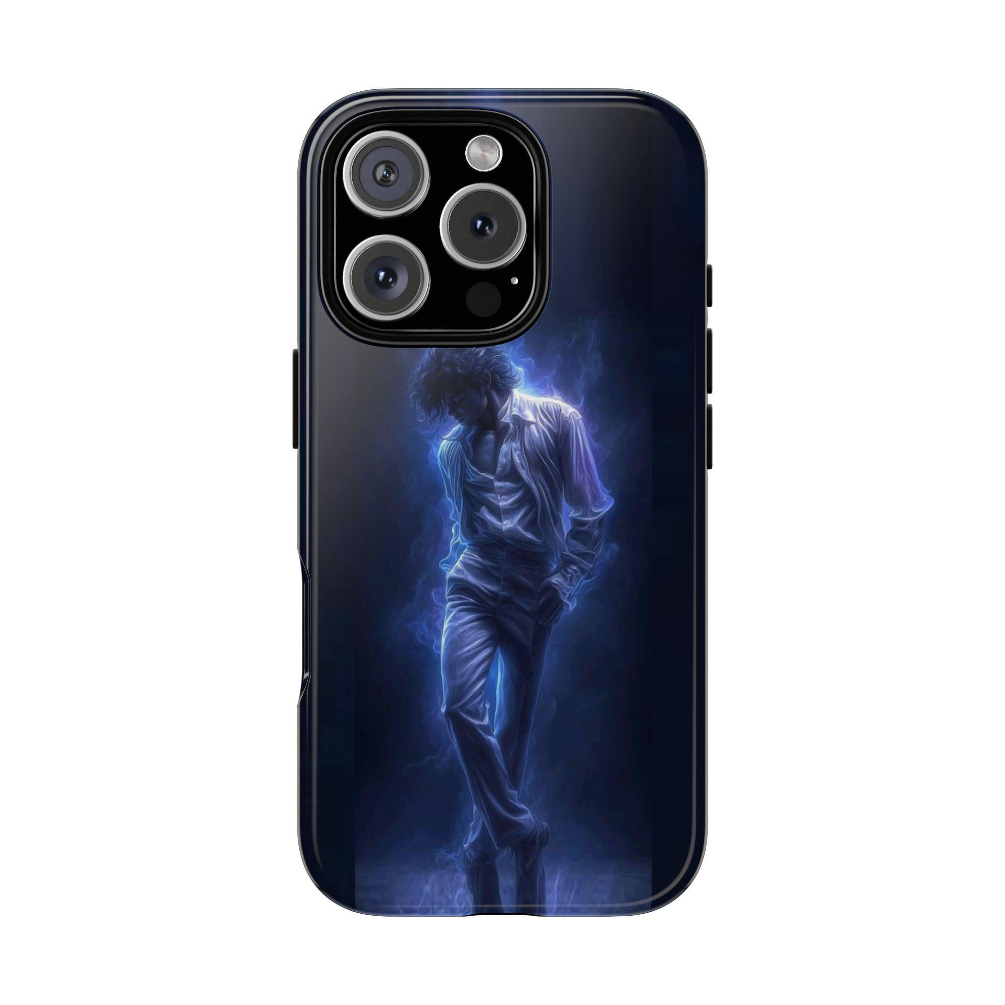 Electric Blue Aura Figure Phone Case with Neon Artistic Style 17 to 11 ...