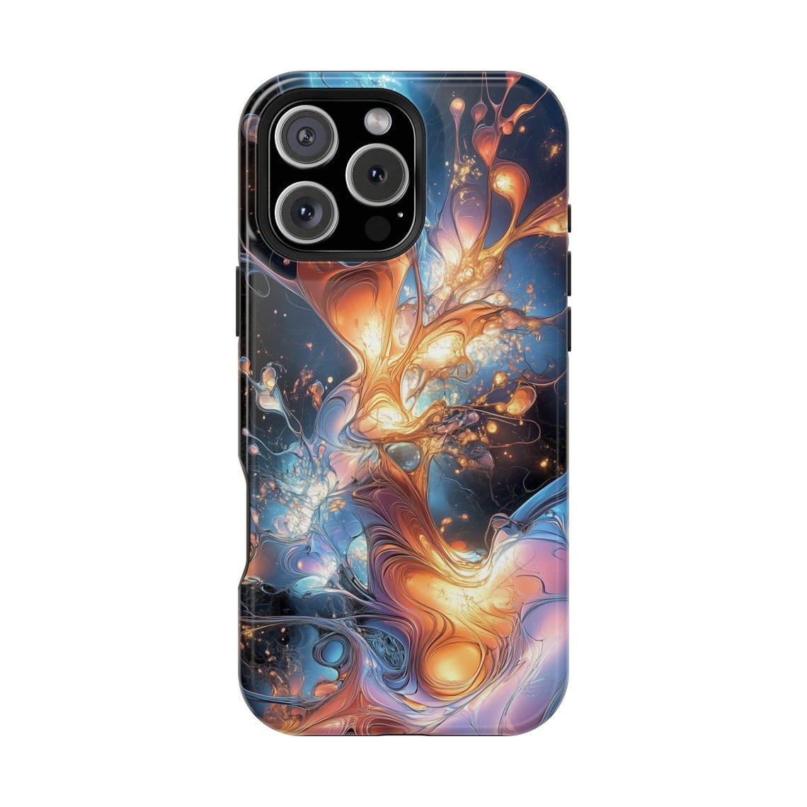 Electric Blue Fractal Explosion Digital Energy Abstract Art Phone Case ...