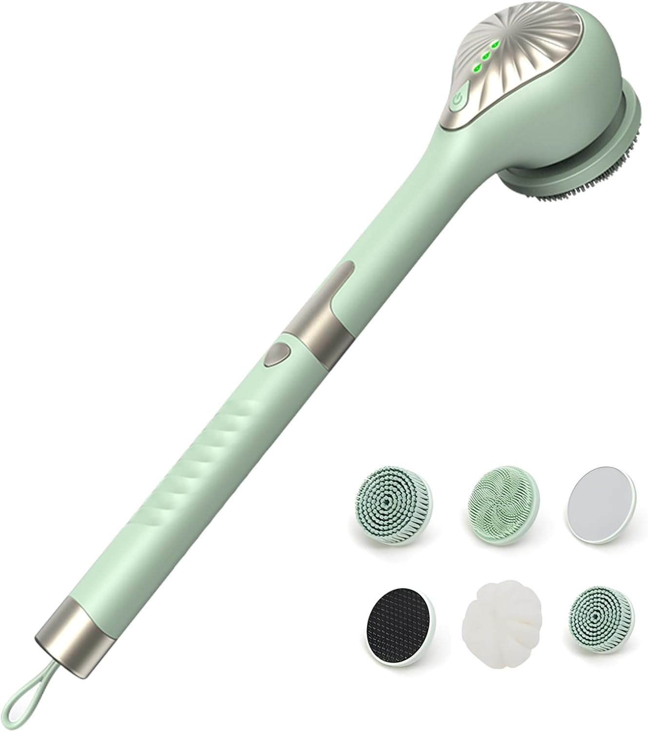 Electric Body Brush Back Scrubber for Shower, Waterproof Long Handle ...