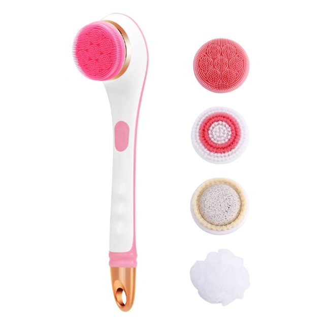 Electric Body Brush, Silicone Bath Brush Back Scrubber Shower Massage ...
