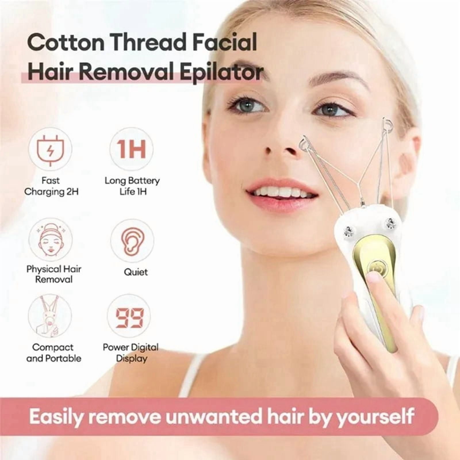 Electric Body Hair Remover Cotton Thread Epilator Leg and Arm Shaver ...