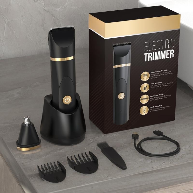 Electric Body Hair Shaver-Groin Hair Trimmer, Ball Trimmer for Men - Replaceable Ceramic Blade ...