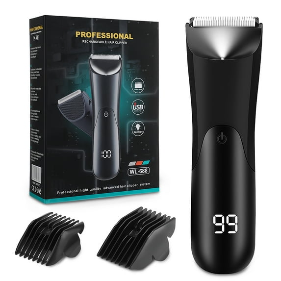 Electric Body Hair Trimmer, Groin Trimmer for Men with Ceramic Blade ...