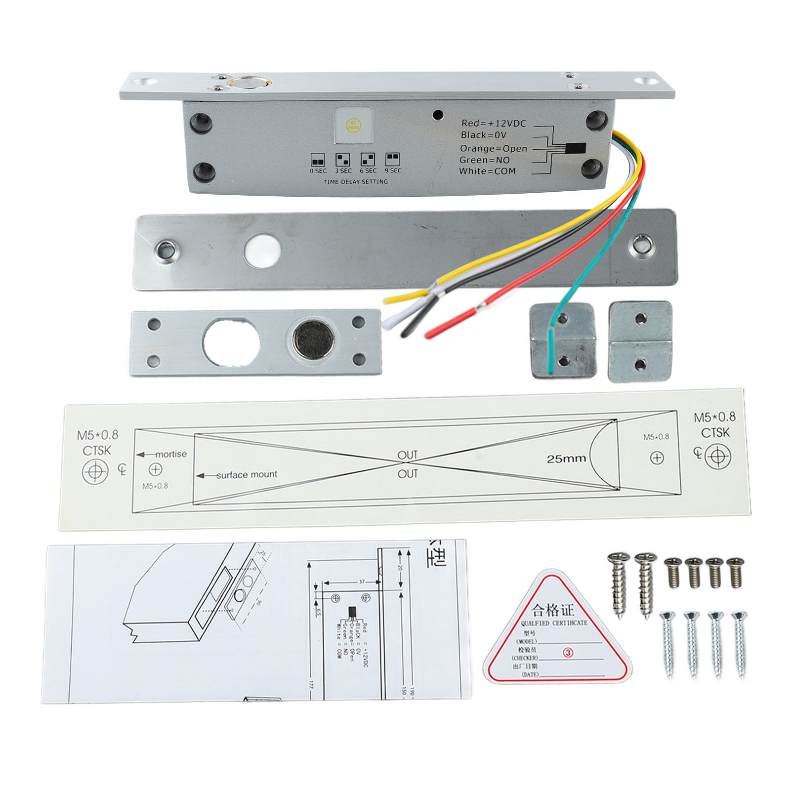 Electric Bolt for Door Access Control with Auto Unlock on Power Loss DC ...