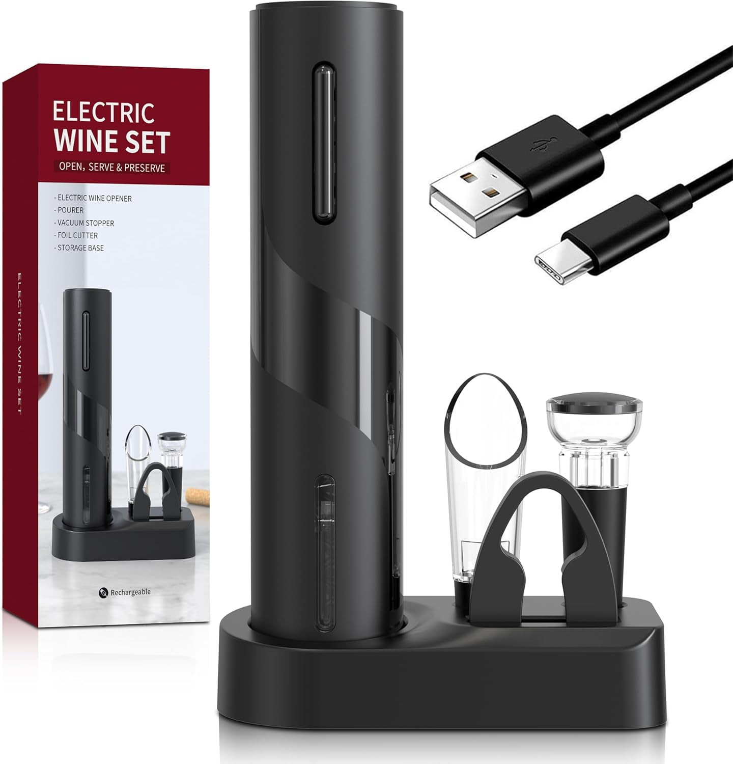 Electric Bottle Opener 5-in-1 ElectricWine Bottle Opener with ...