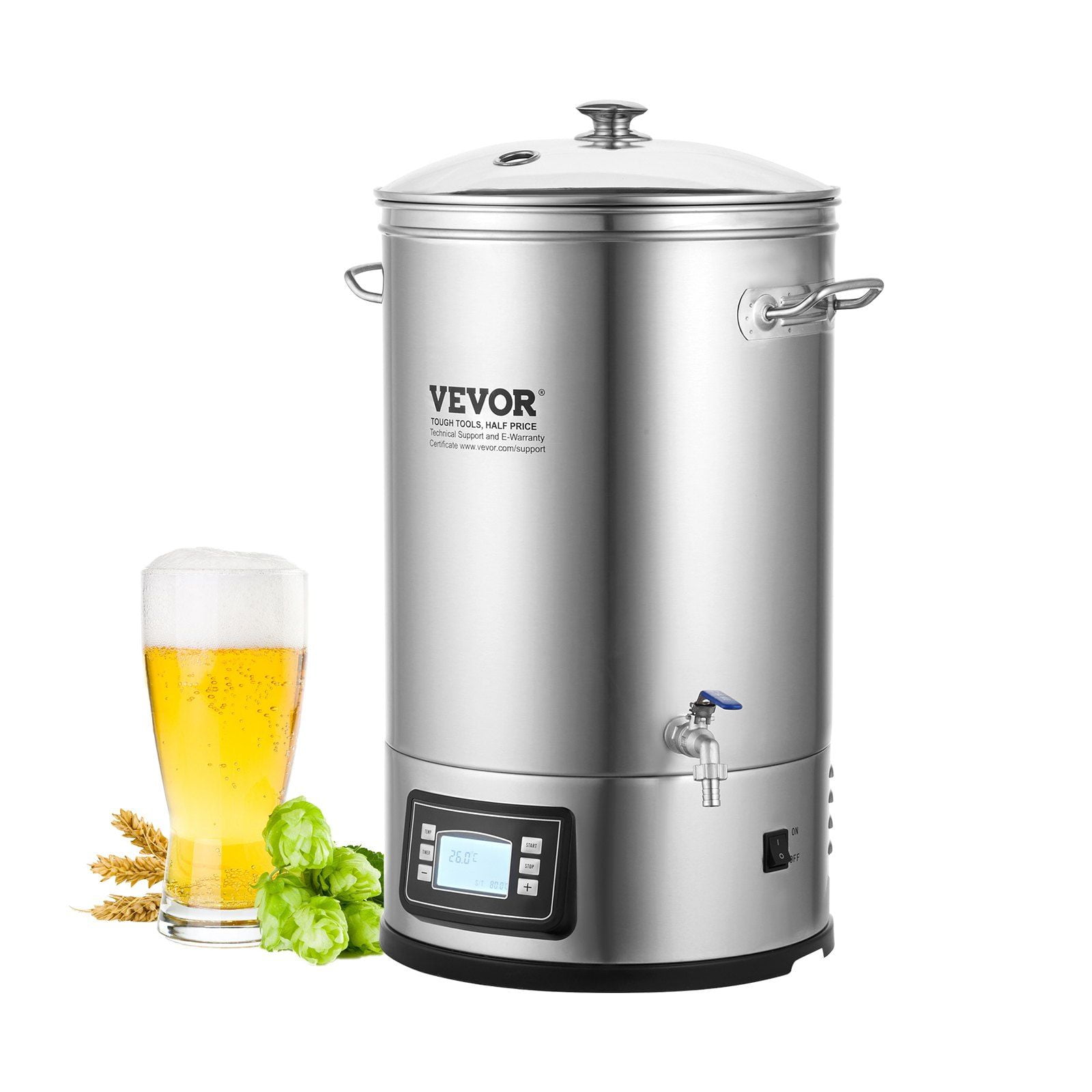 Electric Brewing System, 8 GALLON Stainless Steel All-in-One Home Beer ...