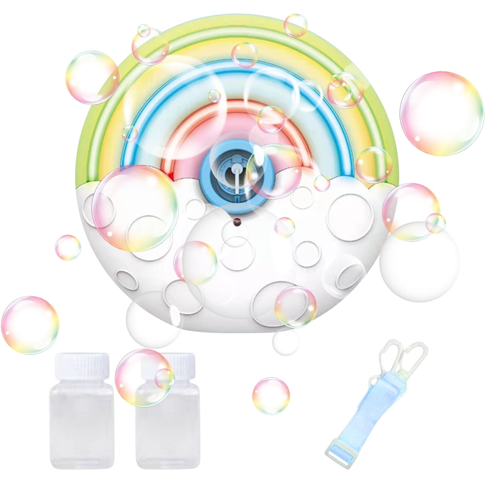 Electric Bubble Machine Rainbow Automatic Bubble Blower with Light and ...