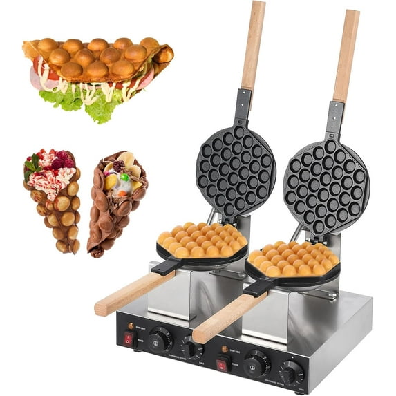 Electric Bubble Waffle Maker, 2800W Round Waffle Iron Bubble Waffle ...