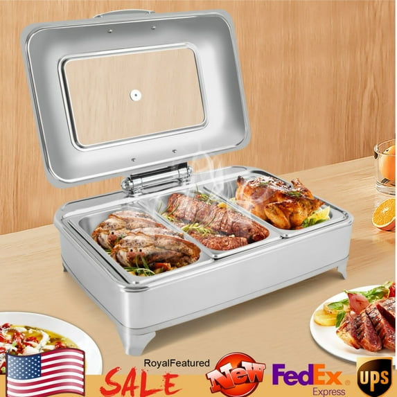 Electric Buffet Food Warmers Commercial Heat Food Countertop Silver ...