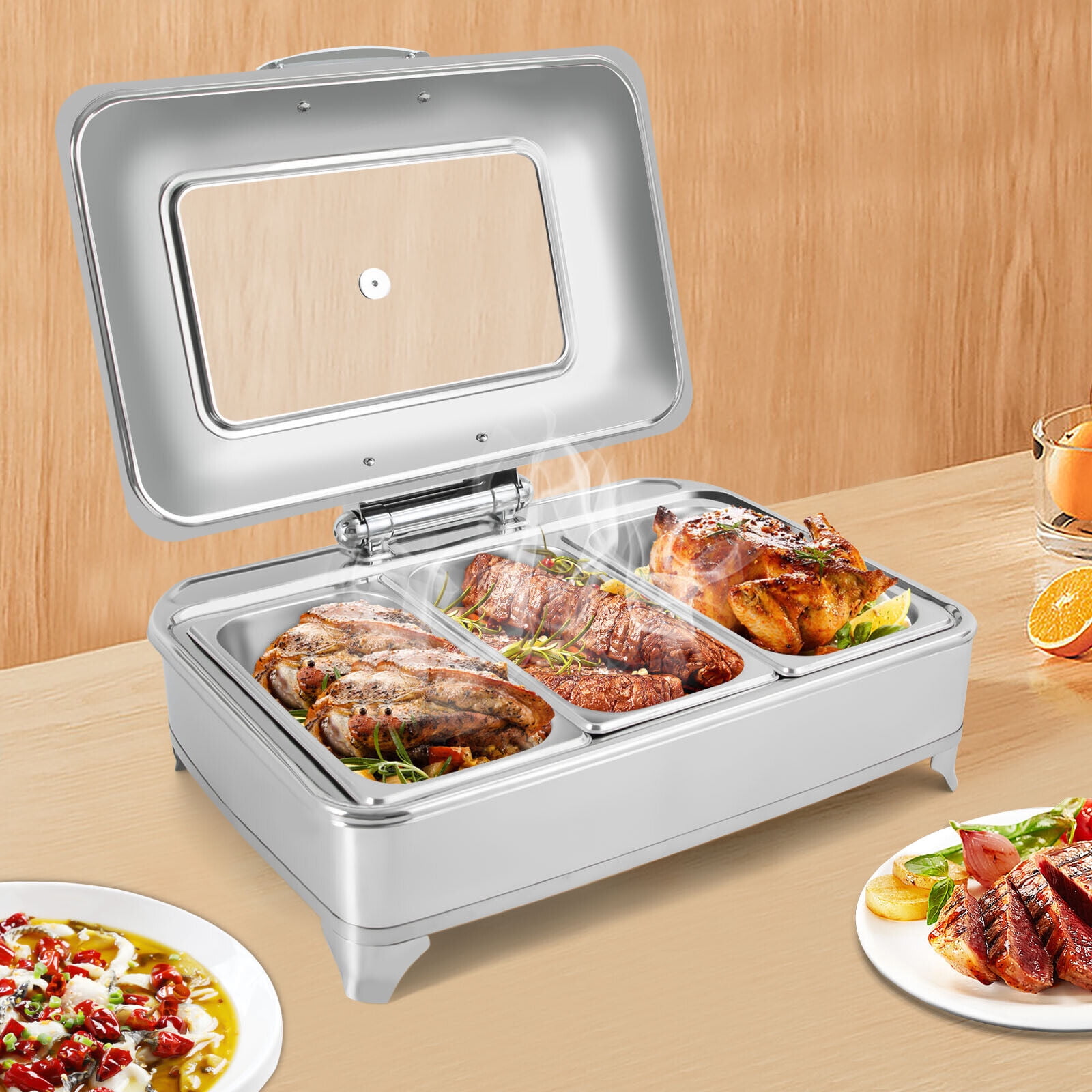 Electric Buffet Food Warmers Commercial Heat Food Countertop Silver ...