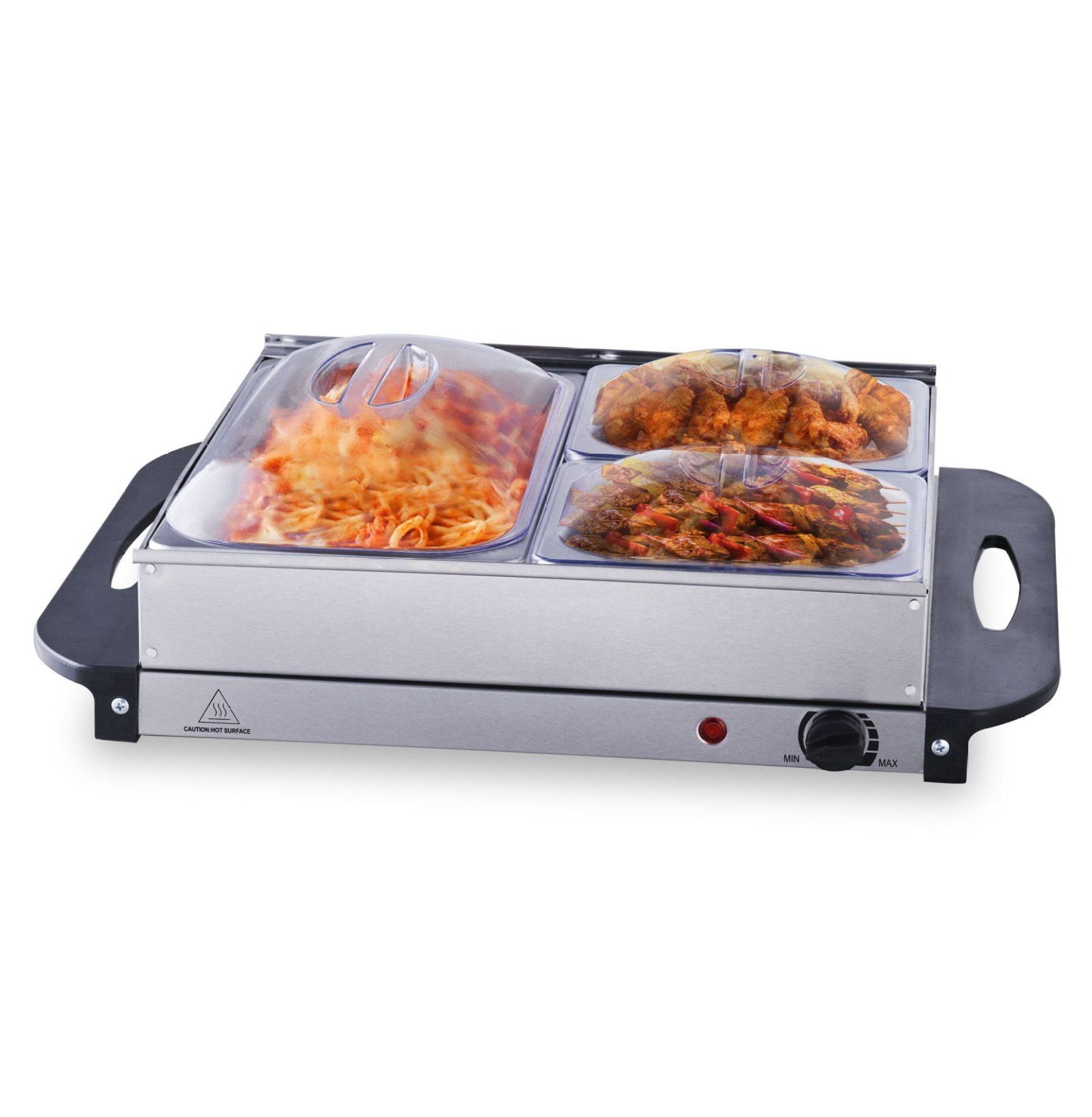 Electric Buffet Server & Food Warmer, 14" x 14" Portable Stainless ...