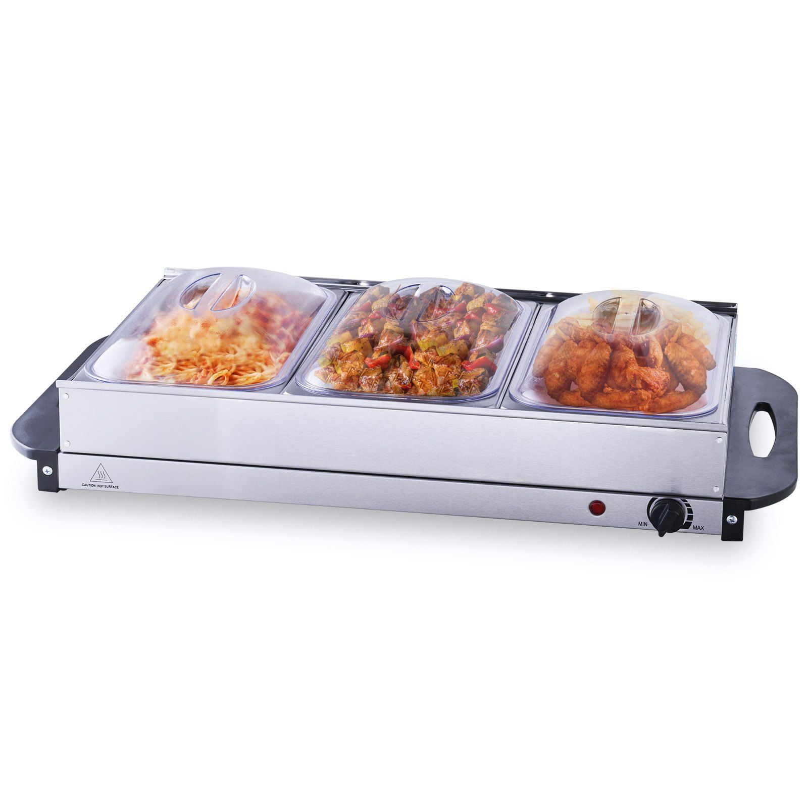Electric Buffet Server & Food Warmer, 25.6"x15" Portable Stainless ...