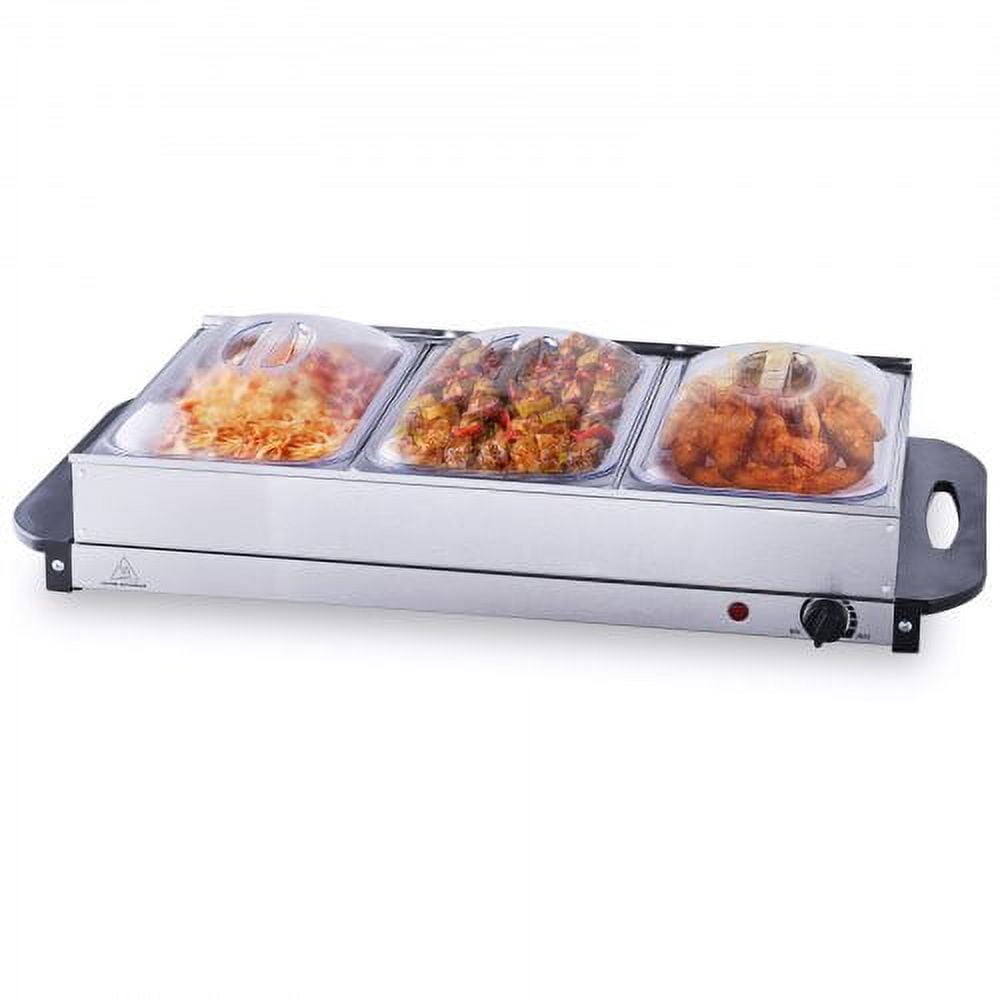 Electric Buffet Server & Food Warmer, 25.6" x 15" Portable Stainless ...