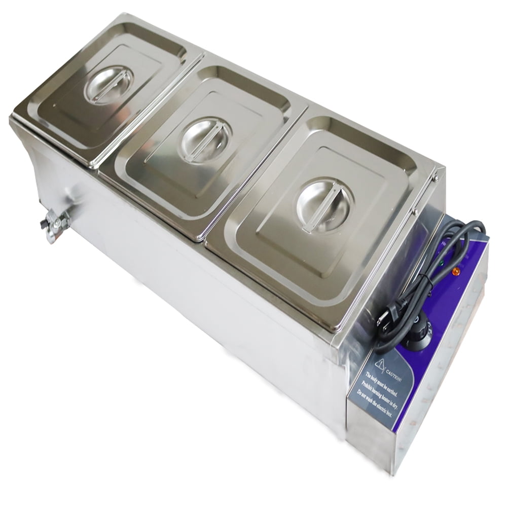 Electric Buffet Steam Heater Food Warmer Commercial Canteen 3 Pots Plus ...