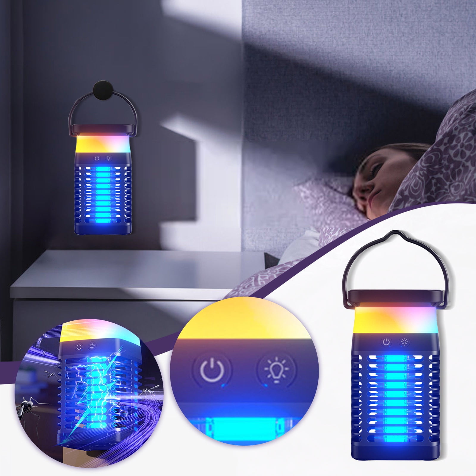 Electric Bug Zappers for Home Use, Zapper Outdoor Portable Rechargeable ...