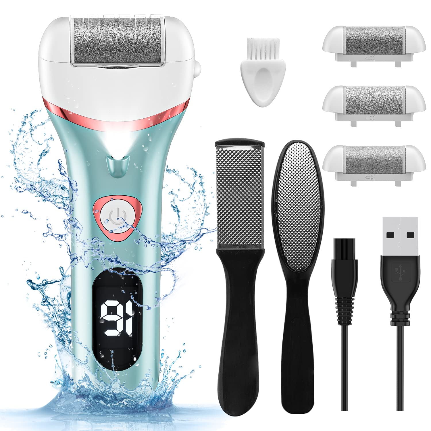 Electric Callus Remover, ESF27 Rechargeable Portable Electronic File ...