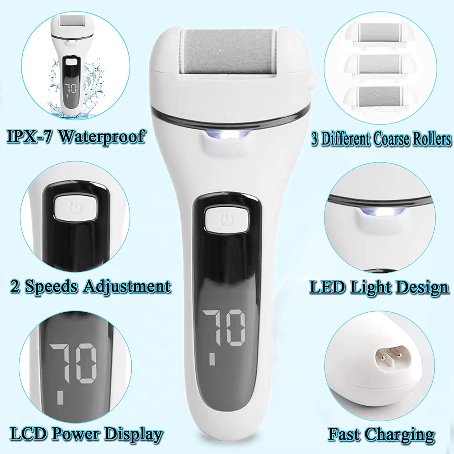 Electric Callus Remover for Feet,12 in 1 Pedicure Tools Kit Foot ...