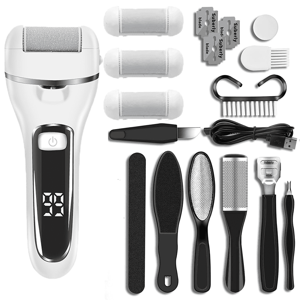 Electric Callus Remover， Rechargeable Foot Scrubber Pedicure Kit For ...