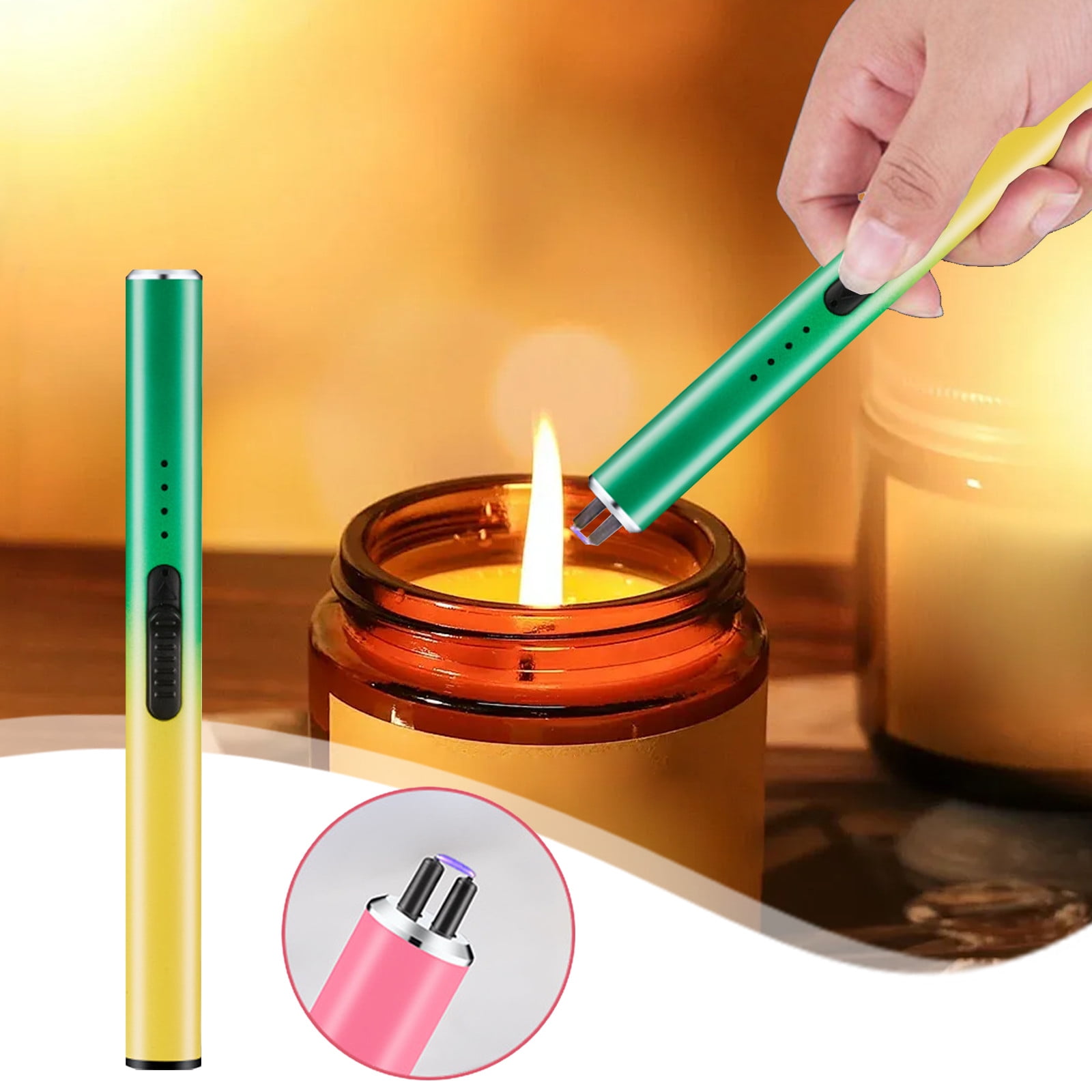 Electric Candle Lighter with Safe Button for Candle BBQ Housewarming ...