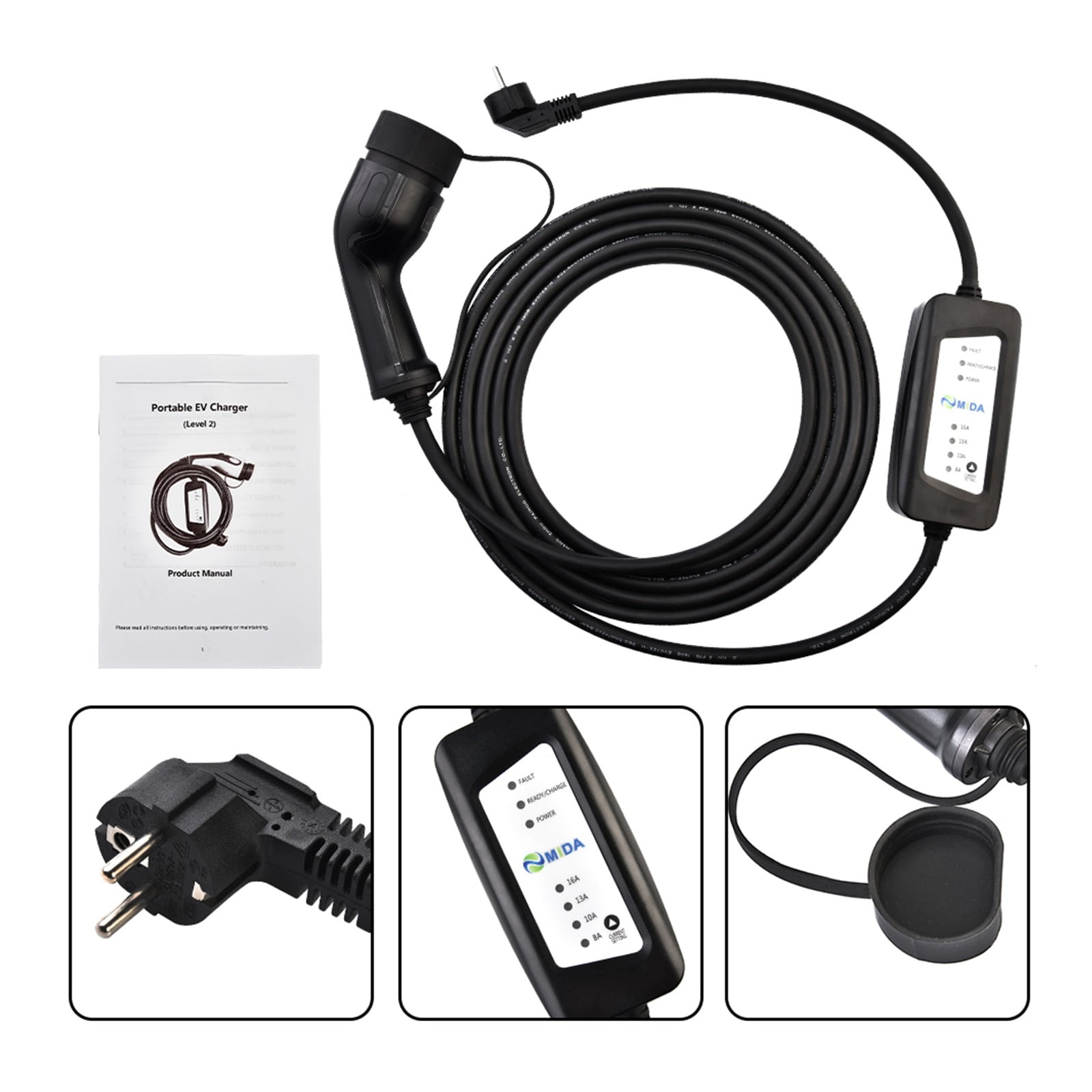Electric Car Charger, 16A 32A Type2 Protable EV Charger Type2 with CEE ...