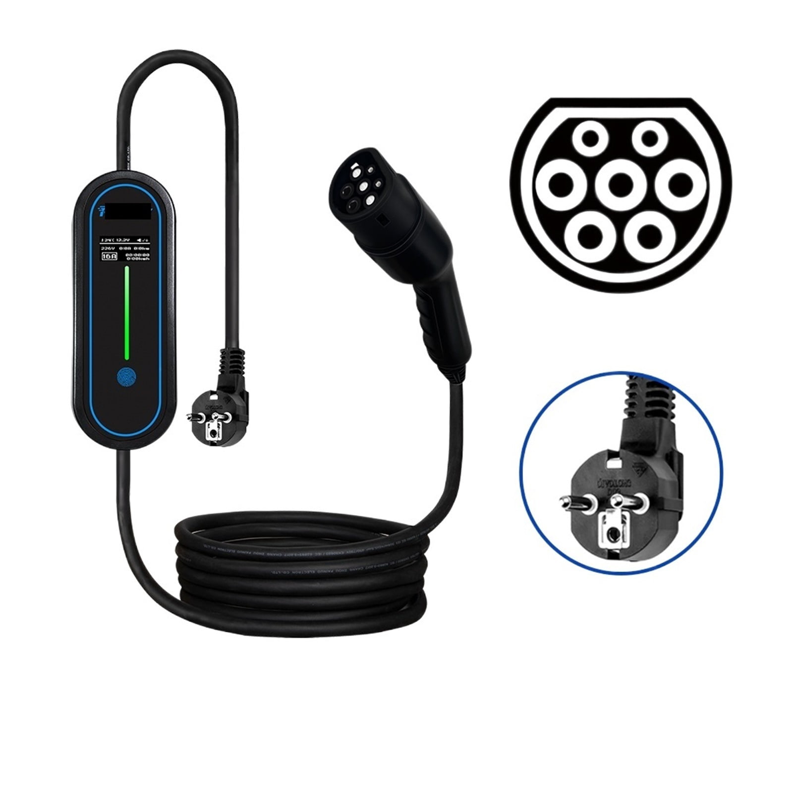 Electric Car Charger, Electric Car Charger Type2 16A/32A Portable EV ...