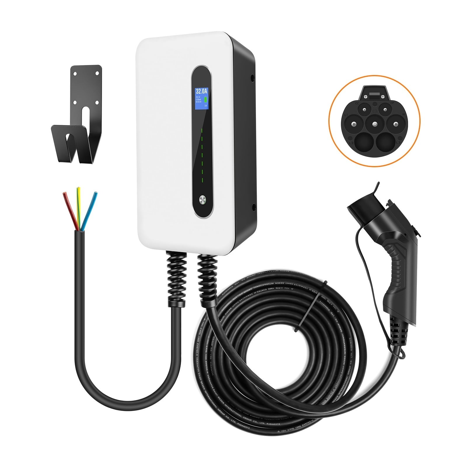 Electric Car Charger, Electric Car Charging Station 7kW Wallbox 32A ...