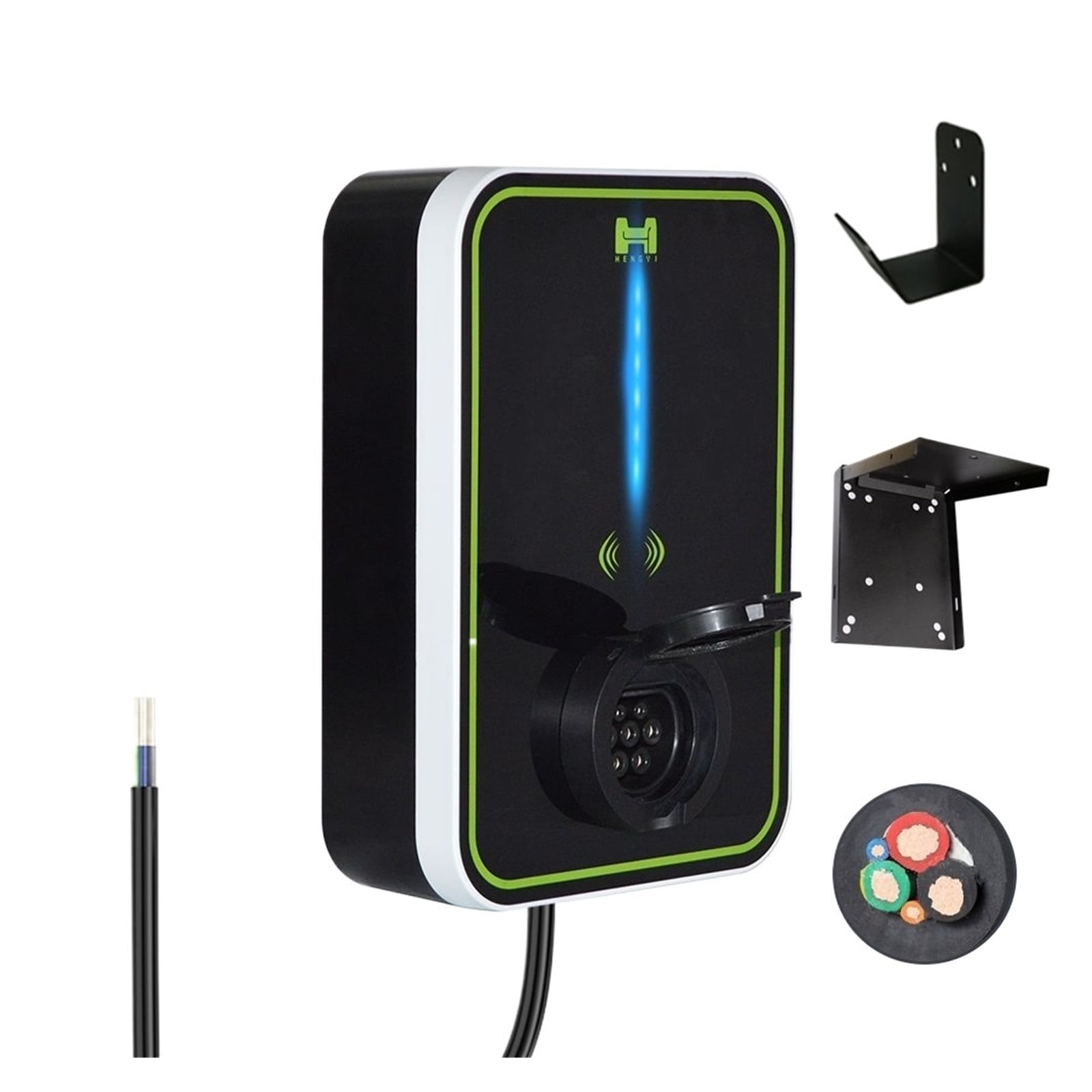 Electric Car Charger, EV Charger EVSE Wallbox Electric Vehicle Charging Station with Type 2 32A ...