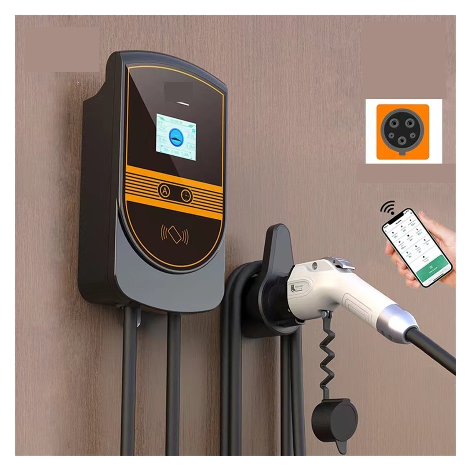 Electric Car Charger, EVSE Wallbox J1772 Adapter Type1 Cable 32A 7.6KW ...