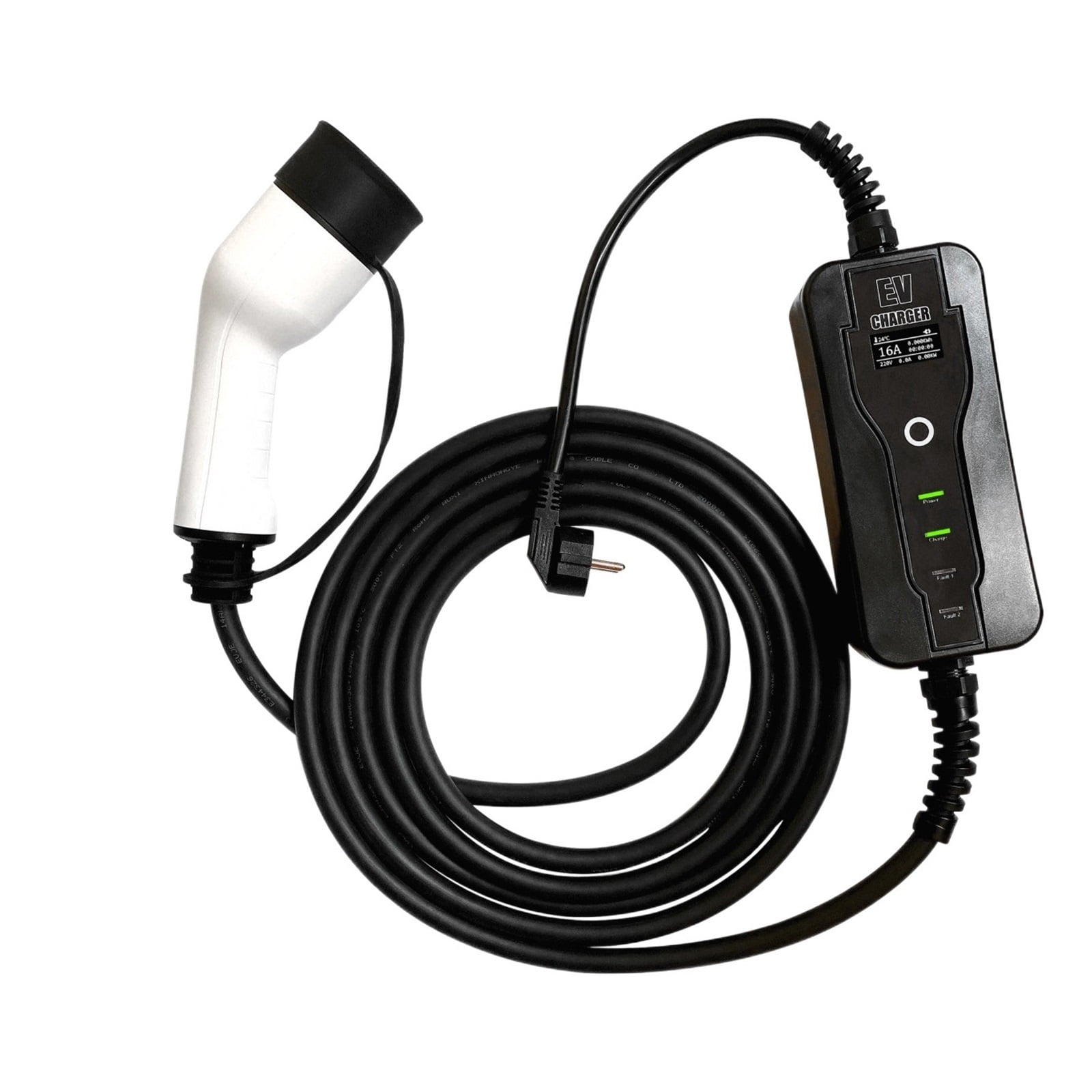 Electric Car Charger, J1772 Type 1 62196 Type 2 EVSE EV Portable Charger 16A Electric Vehicle ...