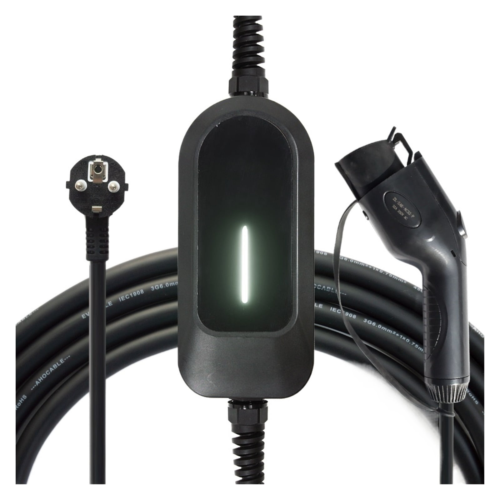 Electric Car Charger, Portable EV Charger Type 2 16A 1 Phase 3.5kw ...