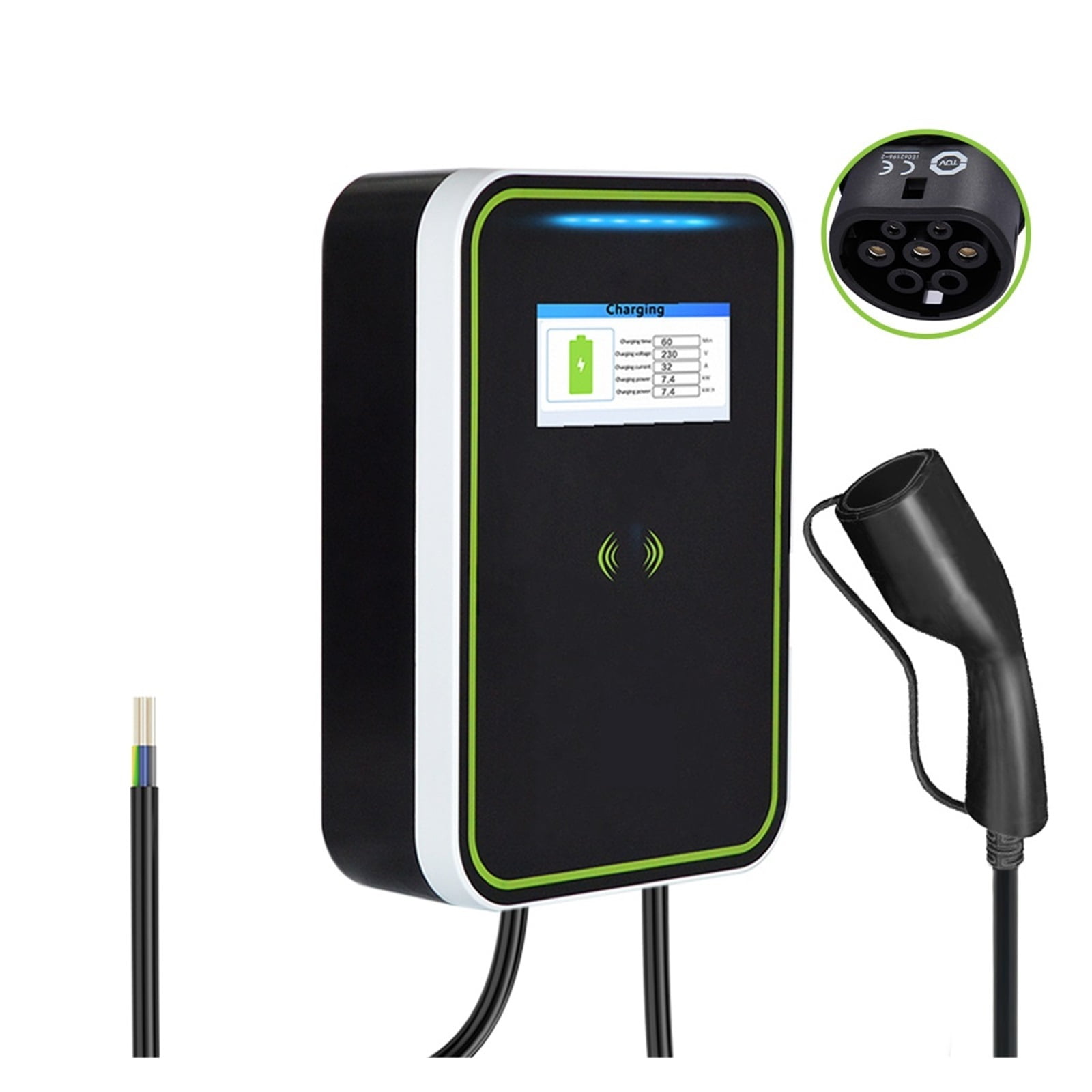 Electric Car Charger, Type 2 EV Charger 32A 1Phase EV Charging Station ...