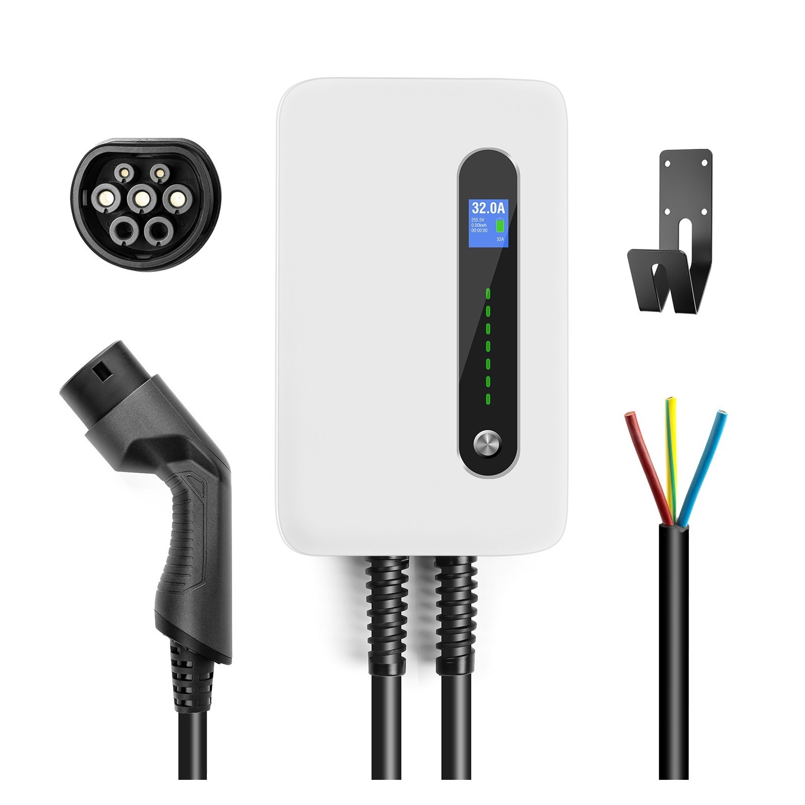 Electric Car Charger, Wall box 7kW Type 2 Wall Charger Electric Car Charging Station with Cable ...