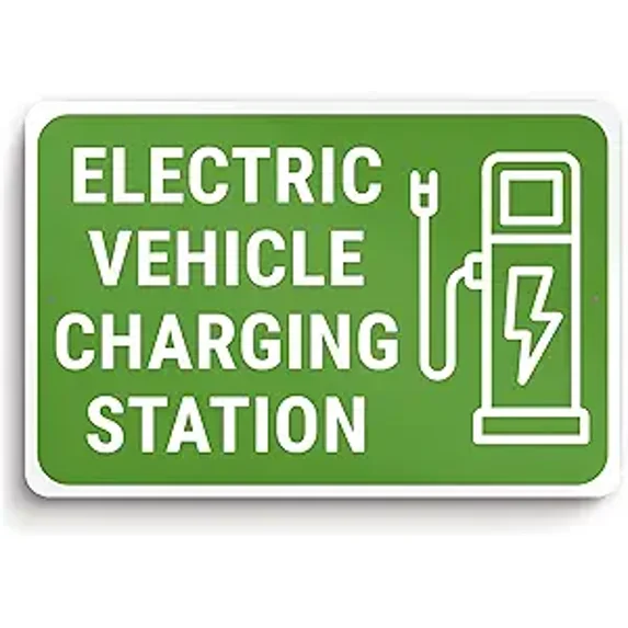 Electric Car Charging Station Sign - 8x12 Aluminum Ev Charging Sign for ...