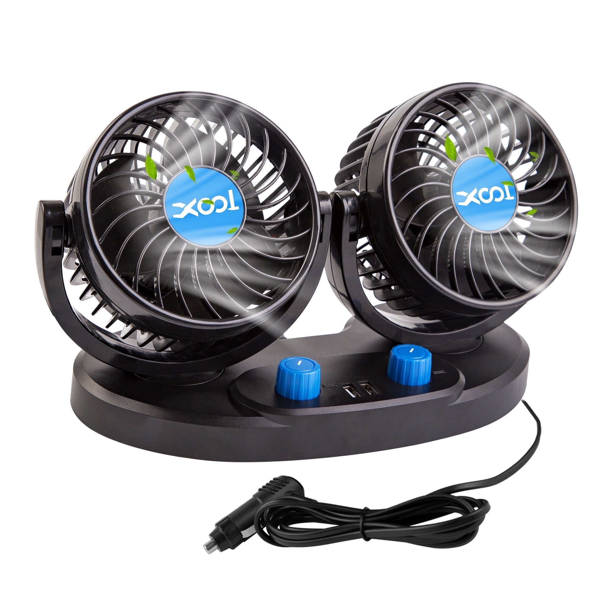 ENLOY Car Fan, Electric 12V Dashboard Fan, 360° Rotation, 2 Speeds, USB ...