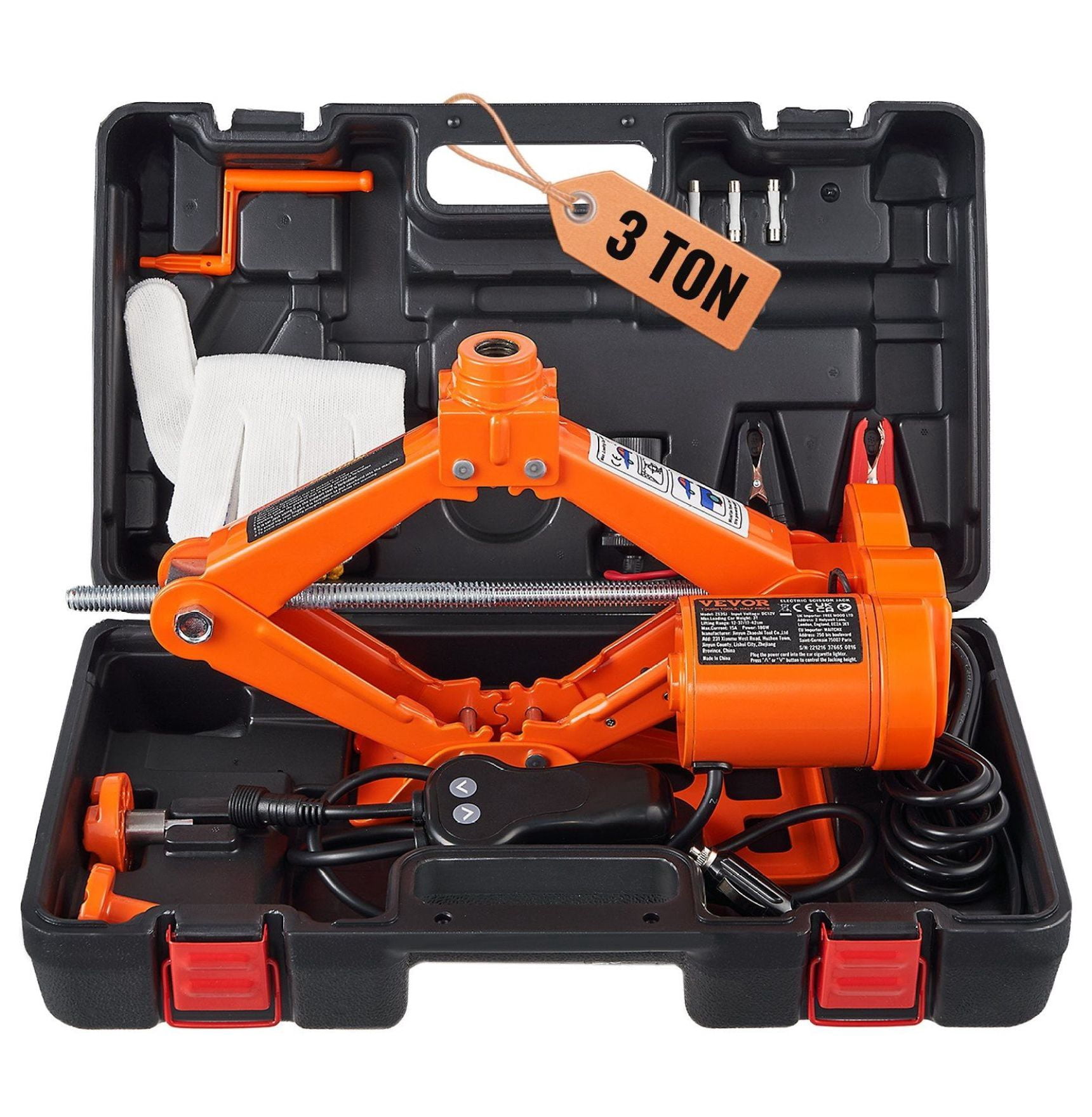 Electric Car Jack 3 Ton/6600lbs, 12V Scissor Jack Kit with Remote, LED ...