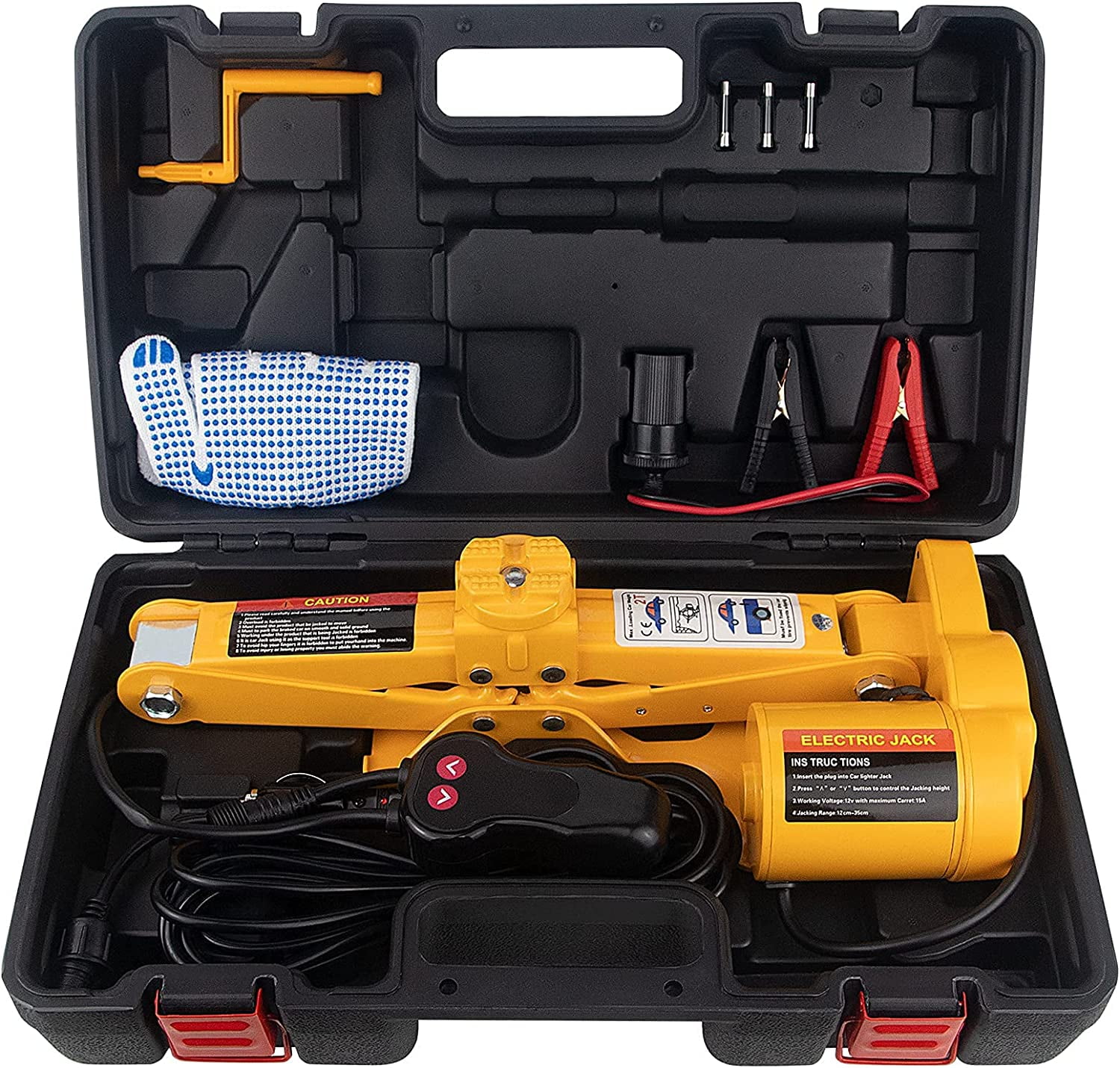 Electric Car Jack 3T Scissor Floor Set 12V Automatic Vehicle Lift Kit ...