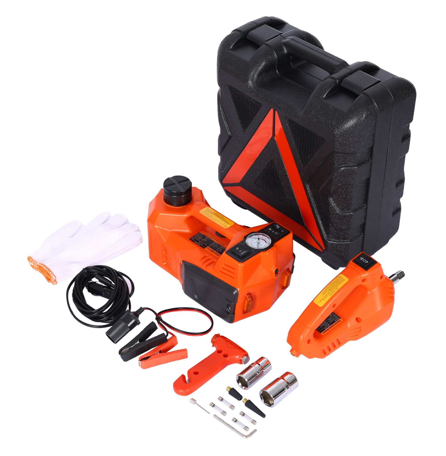 Electric Car Jack Kit 5 Ton, 12V Hydraulic Floor Jack with Impact ...